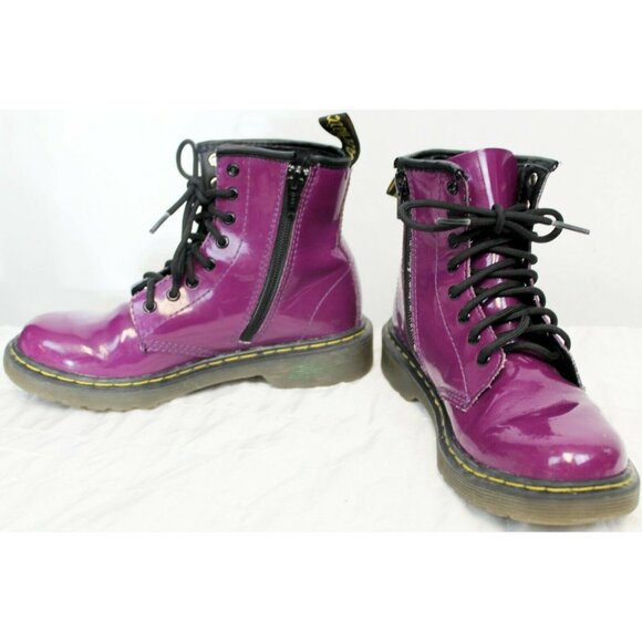 Dr. Martens | Shoes | Doc Martens Delaney Purple Combat Boots Girl Sz 2 ...